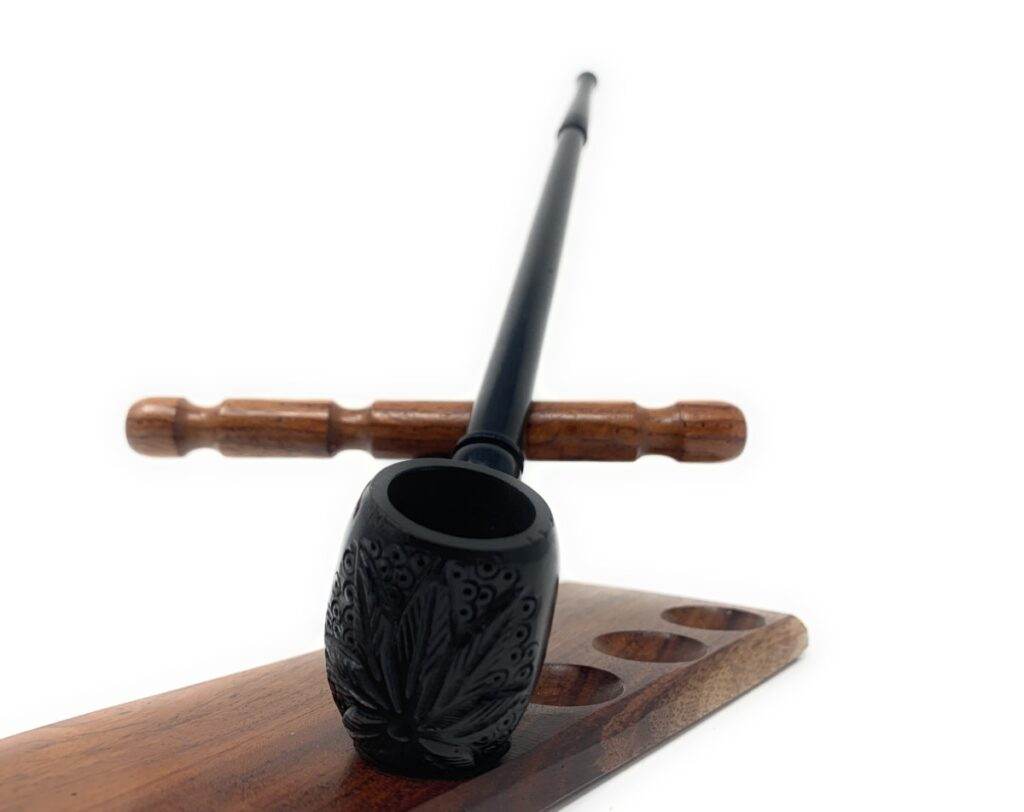 Matchpipe Handcrafted Black Maple Leaf 11 inches Long Churchwarden ...