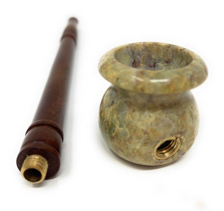 Matchpipe Spade Stone wood pipe with Stone bowl & Wood stem Smoking ...